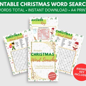 Christmas Word Searches, Christmas Games Printable, Christmas Games for ...