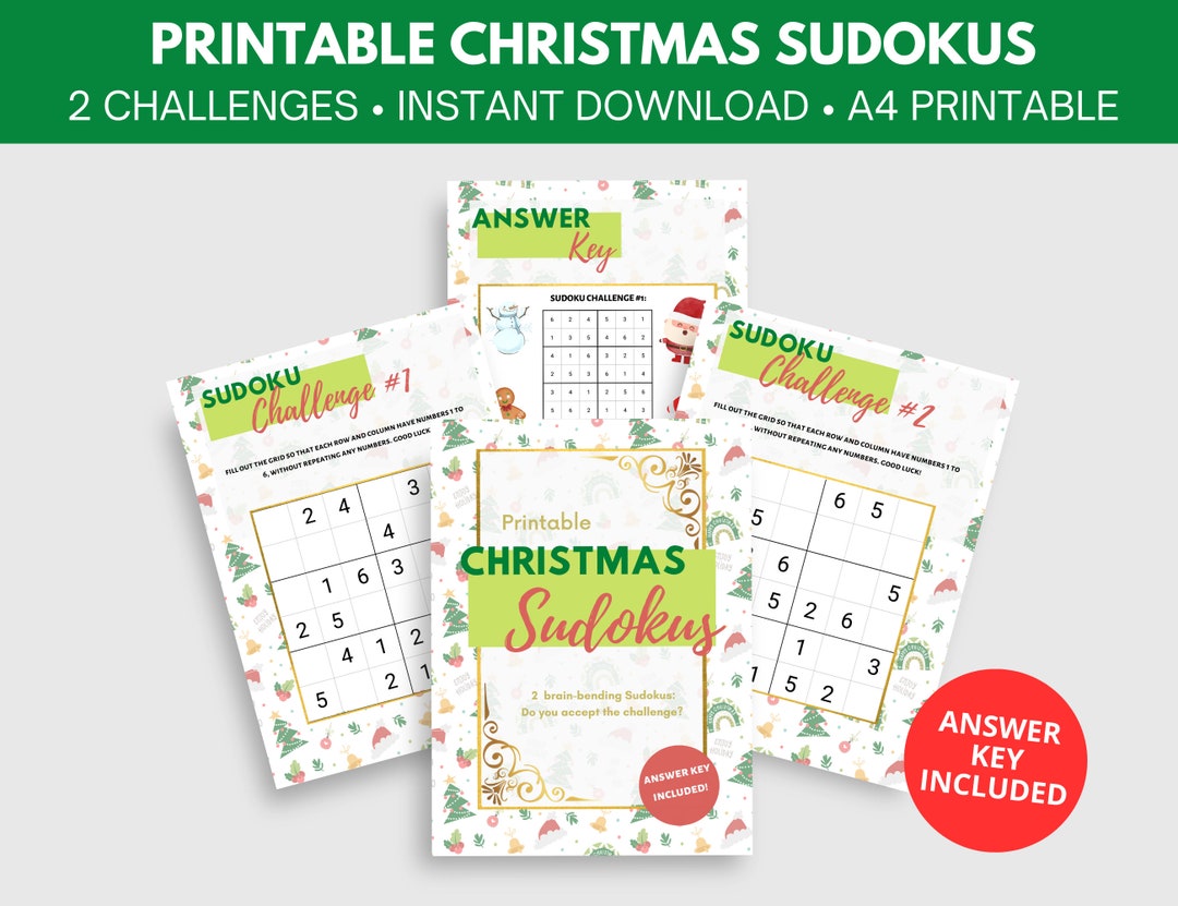 Printable Christmas Sudoku Puzzles - Christmas Games Printable ...