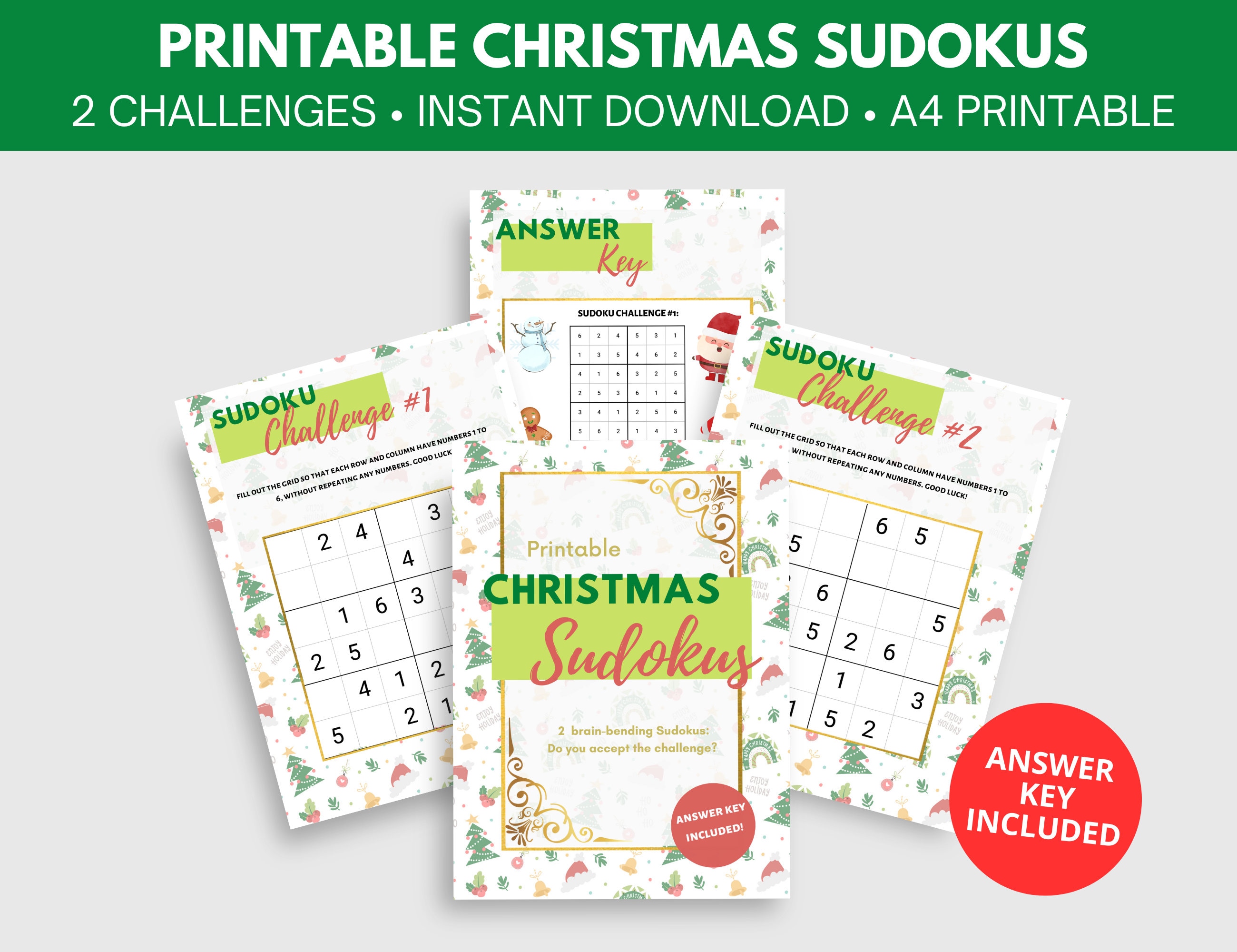 Printable Christmas Sudoku Puzzles - Christmas Games Printable ...