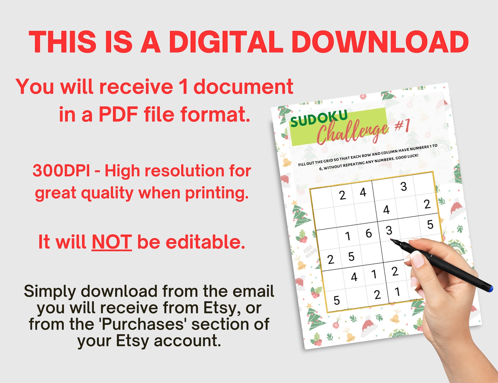 Printable Christmas Sudoku Puzzles - Christmas Games Printable ...