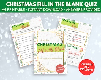 Christmas Fill in Blank Games - Etsy