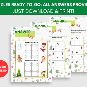 Printable Christmas Sudoku Puzzles - Christmas Games Printable ...