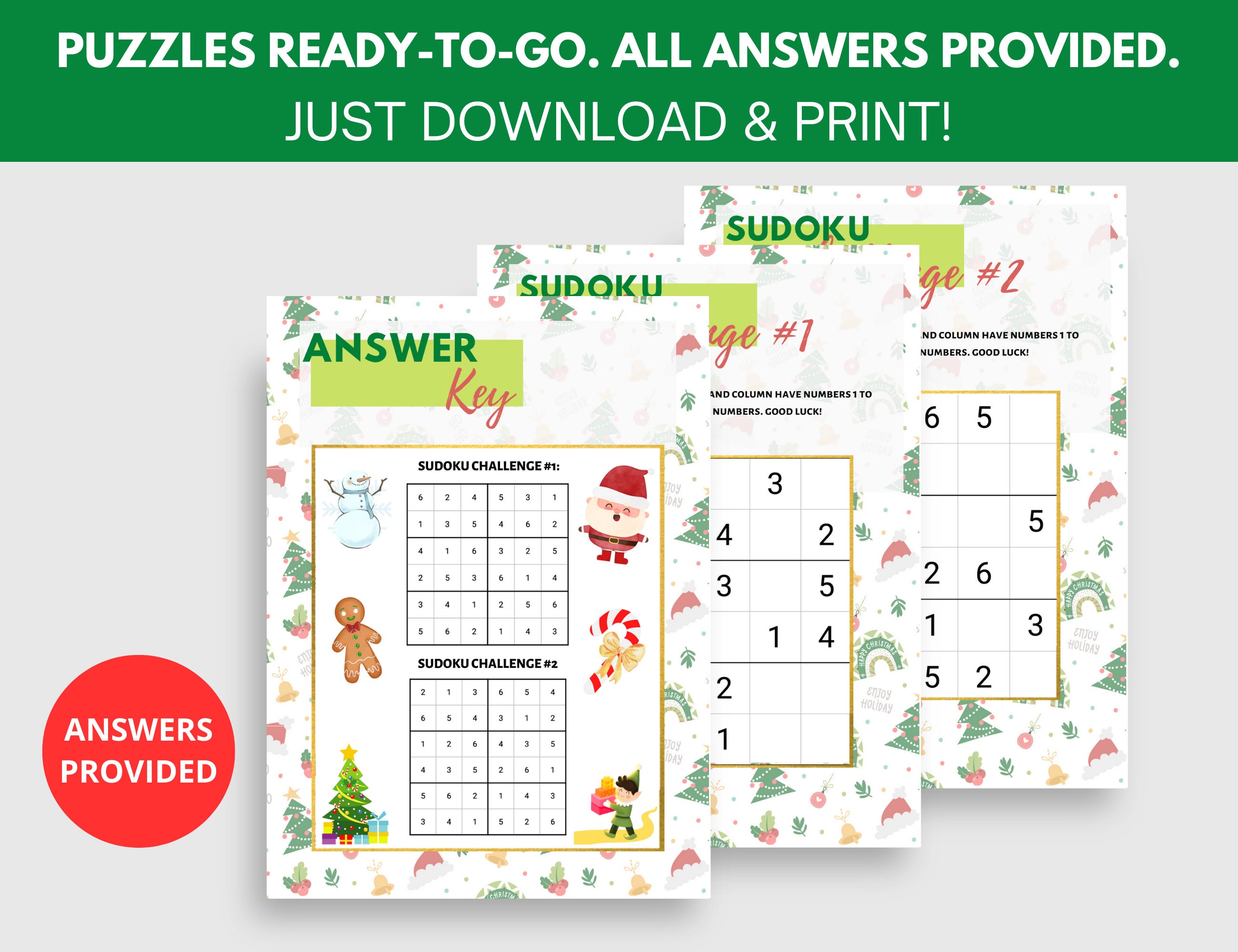 Printable Christmas Sudoku Puzzles - Christmas Games Printable ...