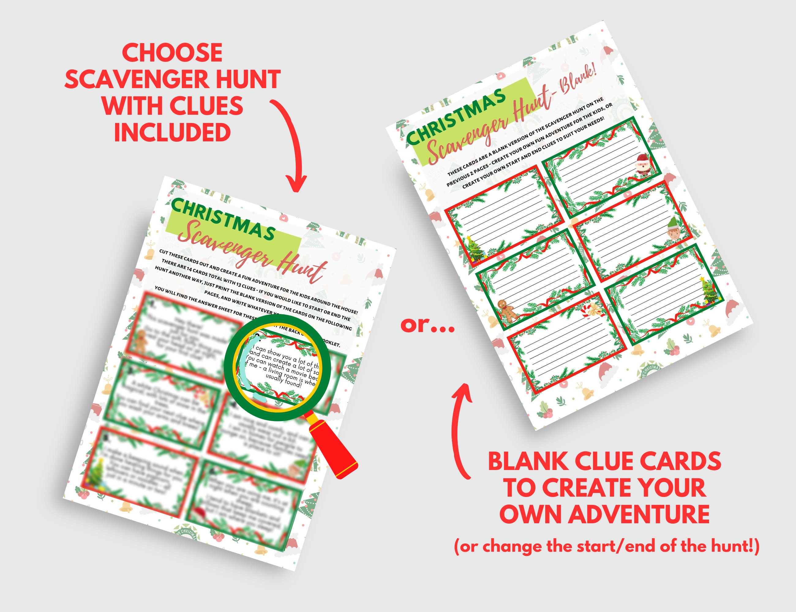 Christmas Scavenger Hunt Printable, Christmas Games Printable, Treasure ...