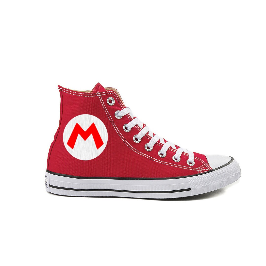Super Mario Bros. Mario Converse Custom Shoes - Etsy