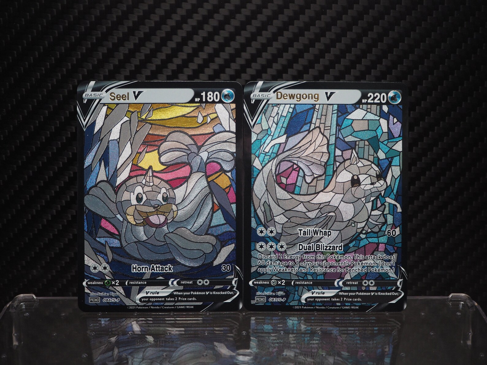 Proxy Cards - Lot of 2 in Cathedral Glass Style - Textured Holographic ...