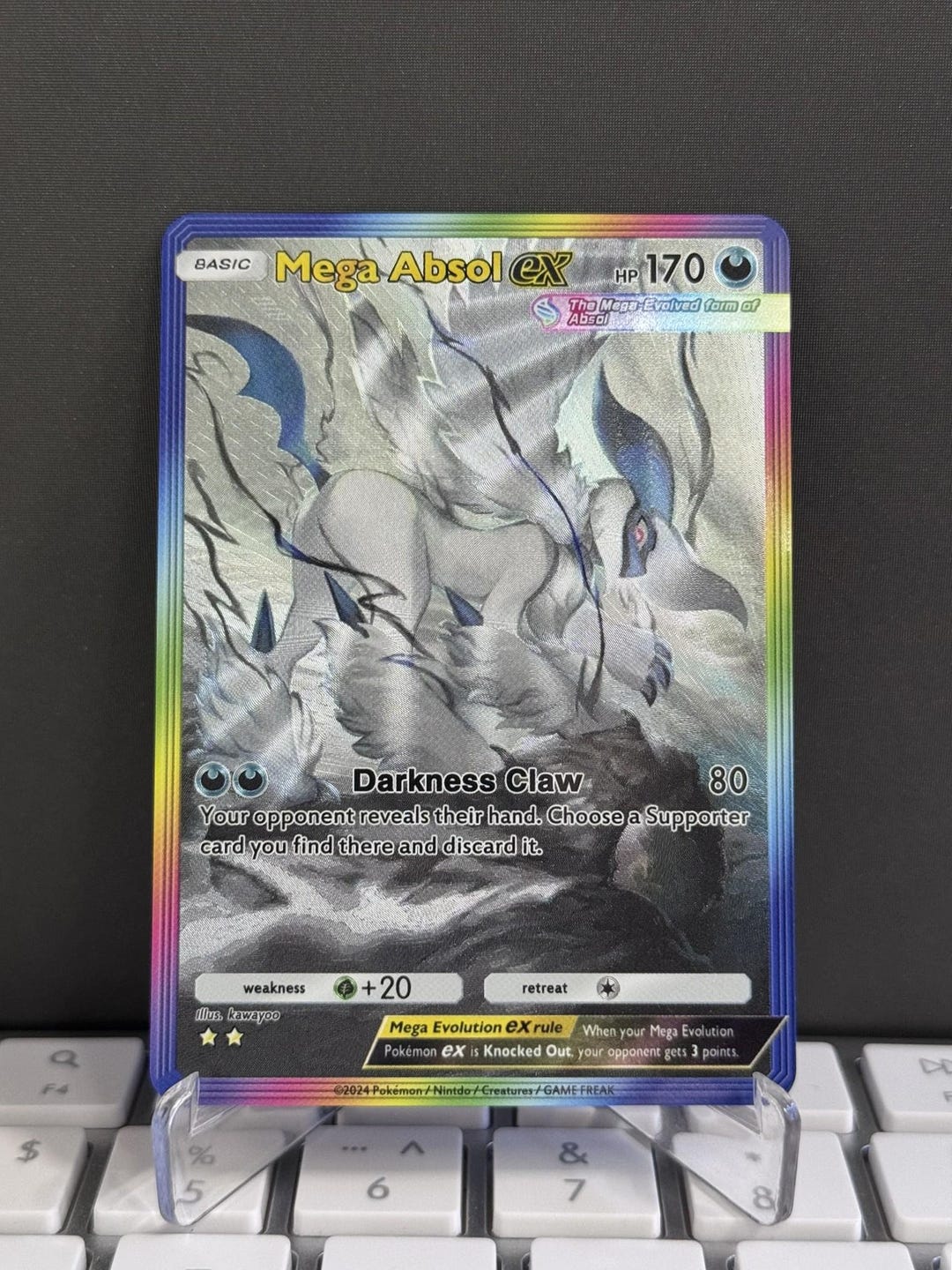 Custom TCG Pocket [ENG] Mega Absol Ex - Textured Shinning - Etsy New ...