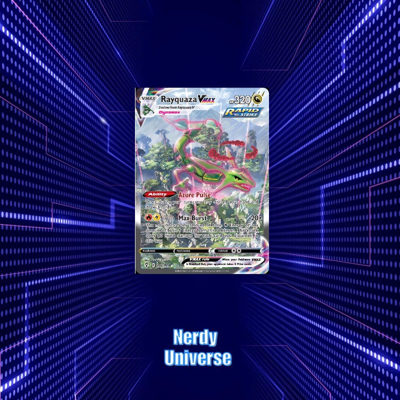 Proxy TCG [ENG] Rayquaza VMAX 218/203- Textured Holographic - Etsy