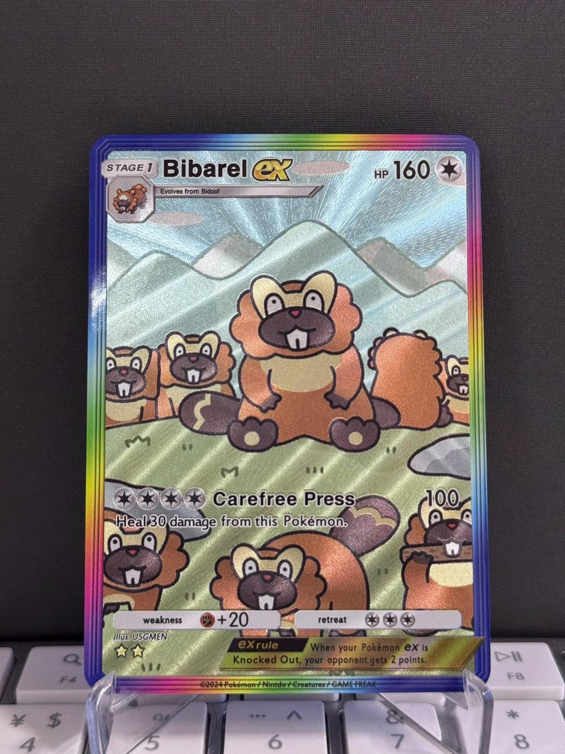 Custom TCG Pocket [ENG] Bibarel Ex - Textured Shinning - Etsy
