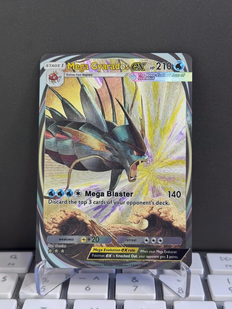Custom TCG Pocket [ENG] Mega Gyarados Ex - Textured Shinning - Etsy