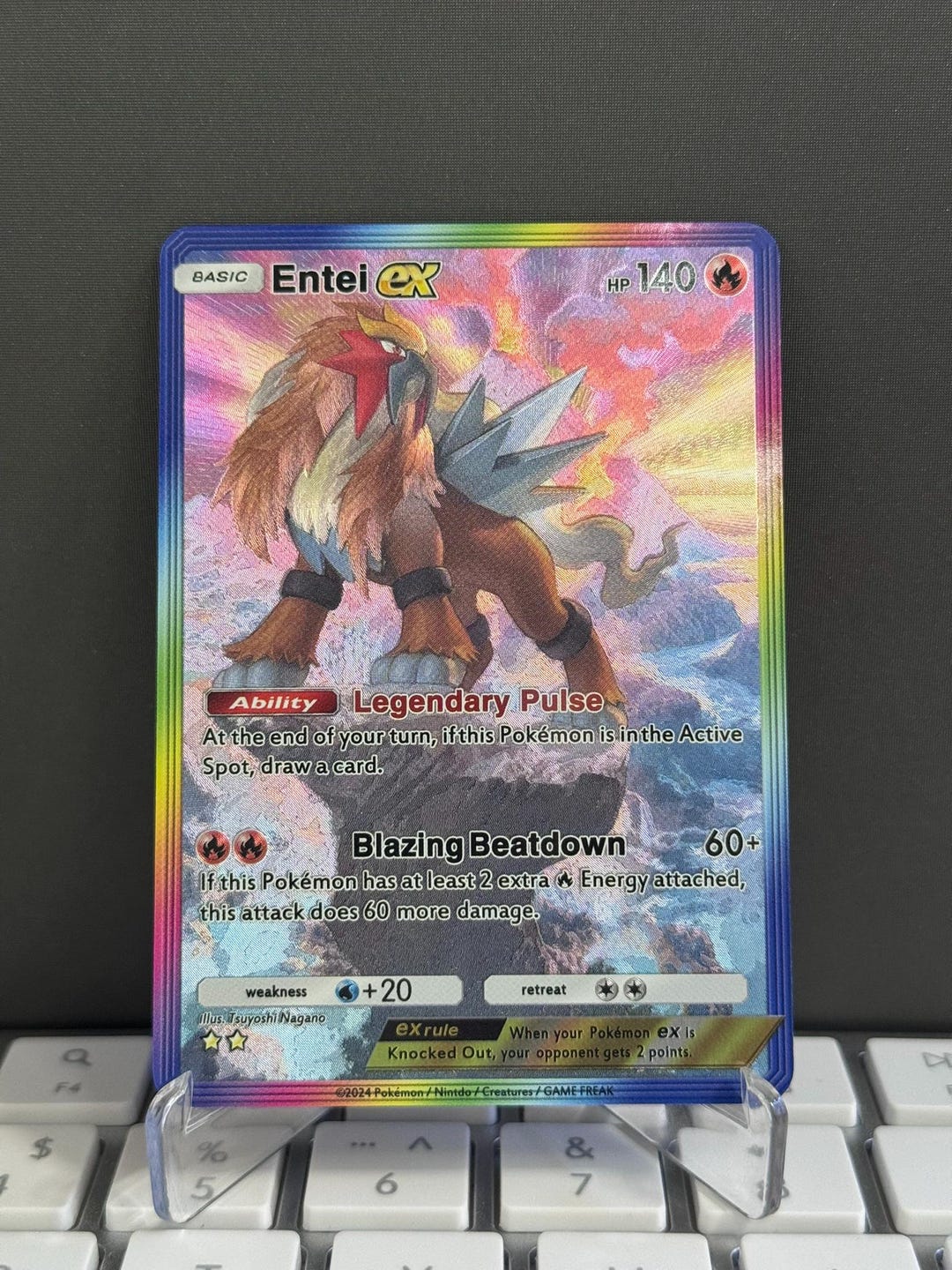 Custom TCG Pocket #25 [ENG] Entei Ex - Textured Shinning - Etsy