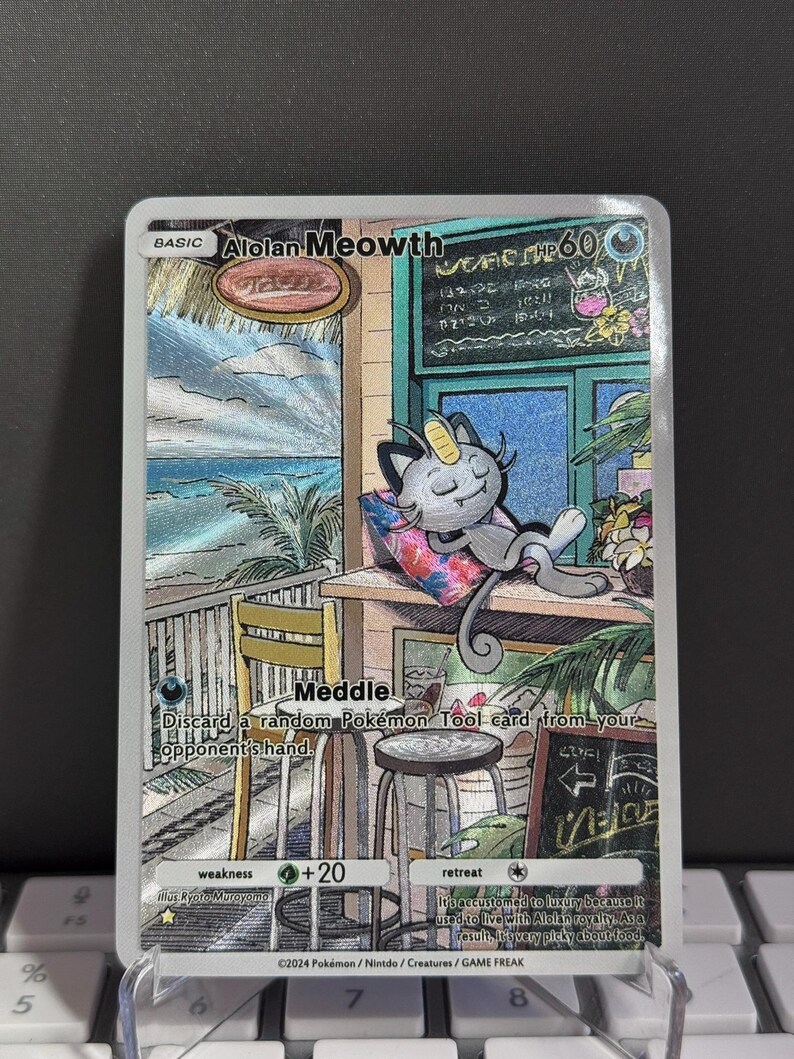 Custom TCG Pocket [ENG] Alolan Meowth - Textured Shinning - Etsy