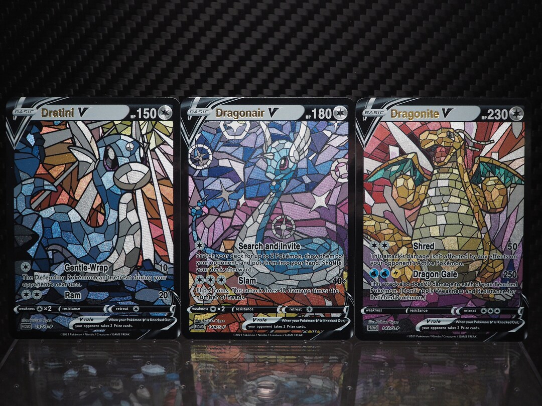 Proxy Cards - Lot of 3 in Cathedral Glass Style - Textured Holographic ...