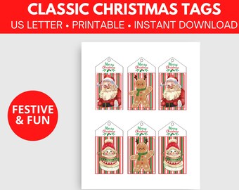 Vintage Christmas Gift Tags Printable INSTANT DOWNLOAD - Etsy