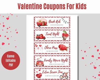 Valentine Coupon Templates - Etsy