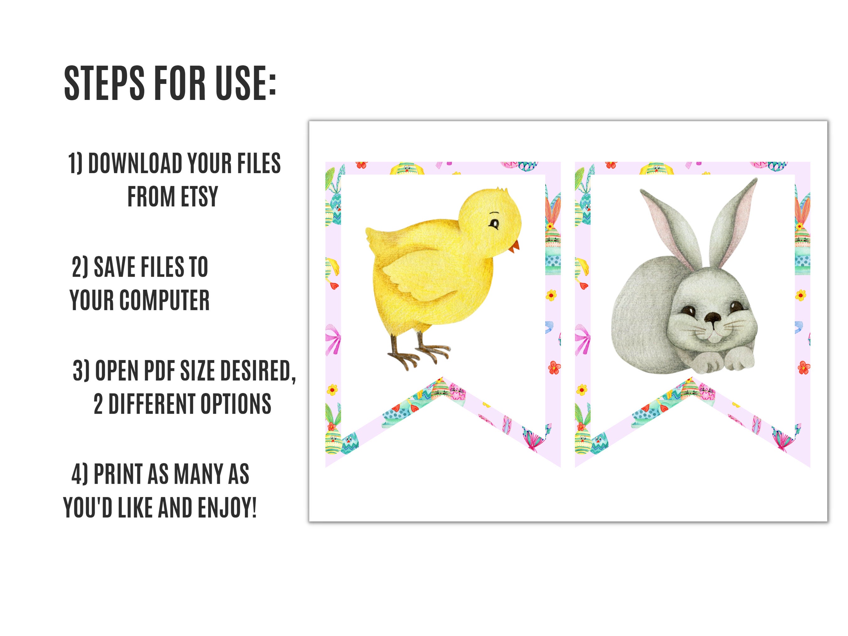 Hoppy Easter Banner Printable, Easter Garland, Easter Bunting, Easter ...