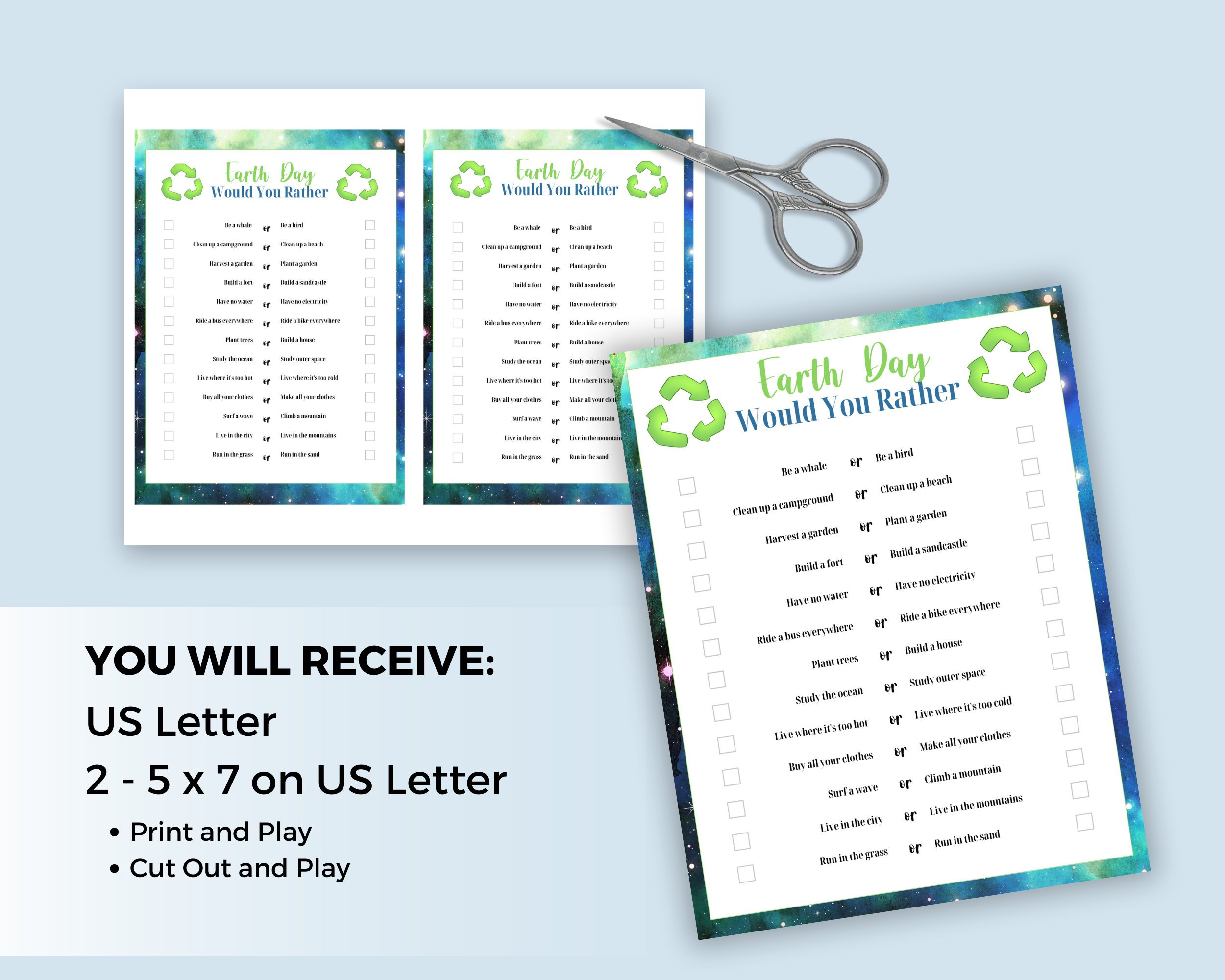 Earth Day Would You Rather Game, Printable Earth Day Would You Rather ...