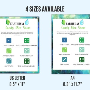 Earth Day Candy Dice Game, Printable Earth Day Candy Dice Game for Kids ...
