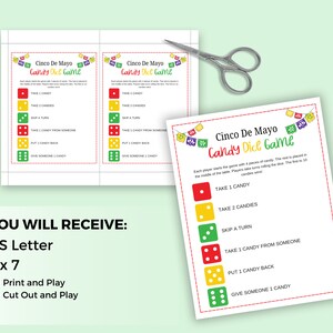 Cinco De Mayo Candy Dice Game, Printable Cinco De Mayo Activity, Cinco ...