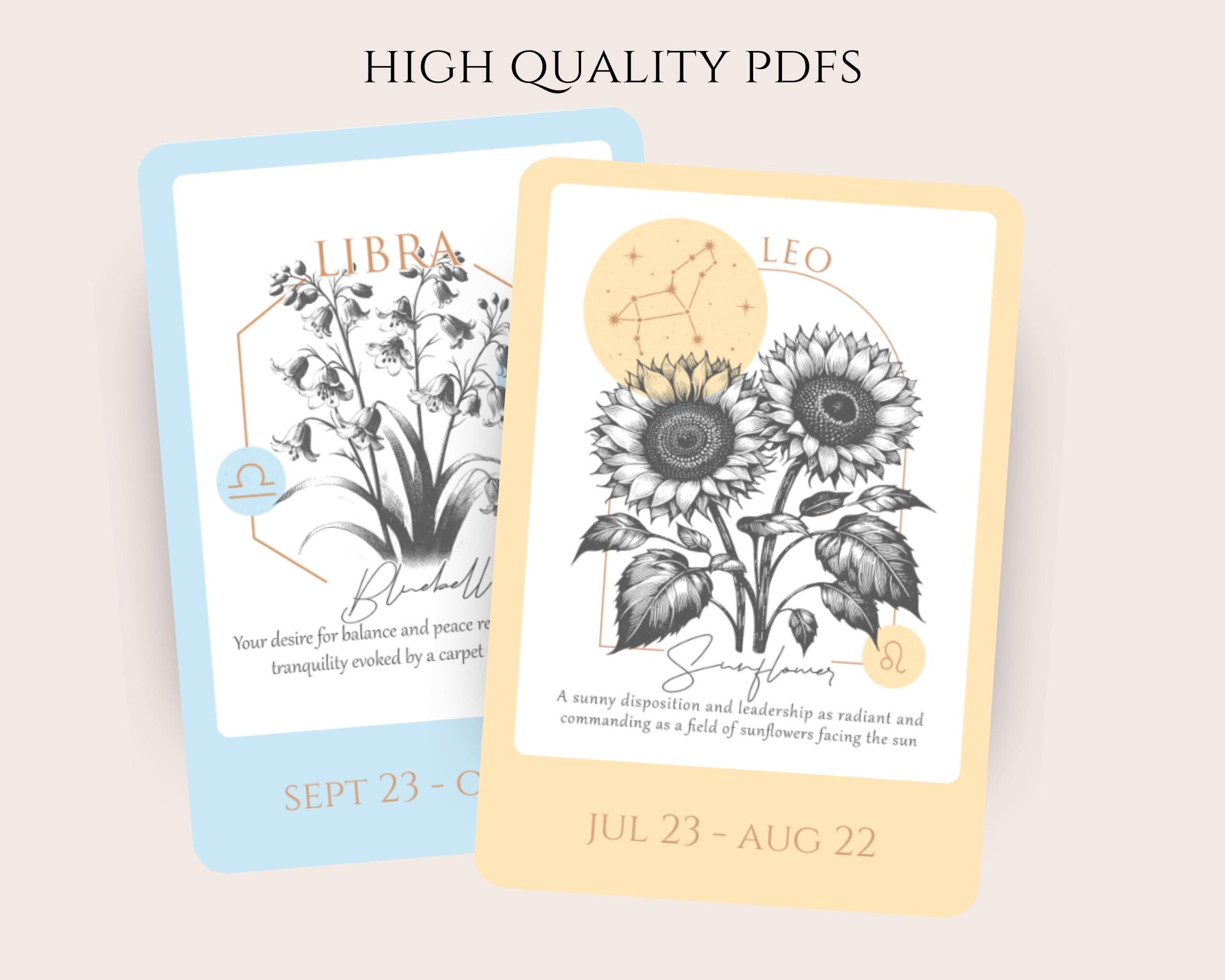 Zodiac Flashcards, 12 Printable Astrology Flashcards, Zodiac Cards ...