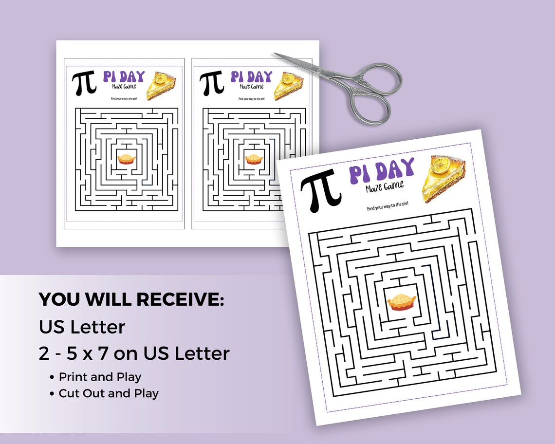Pi Day Maze Game, Printable Pi Day Maze Activity, Pi Day Party, Pi Day ...