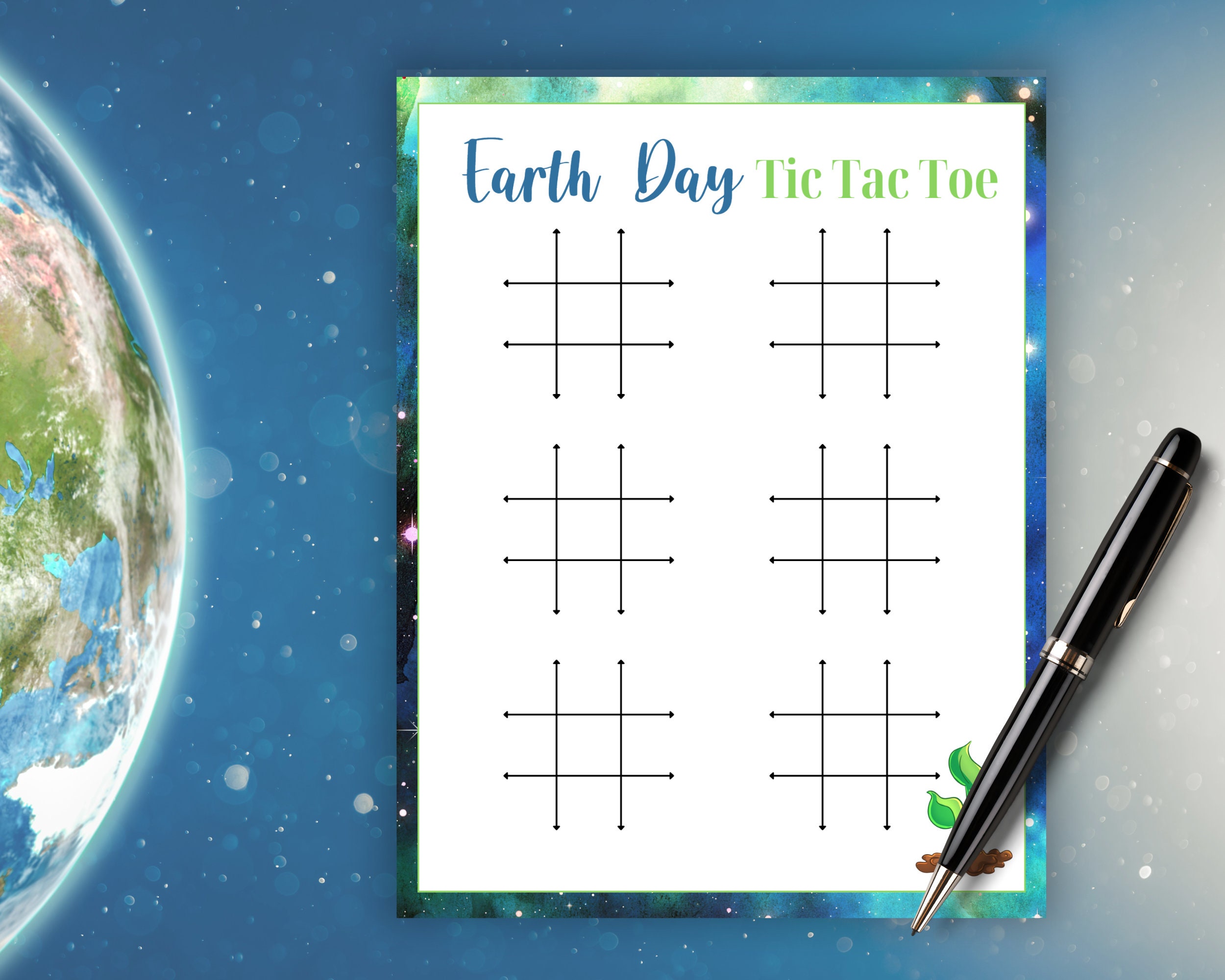 Earth Day Tic Tac Toe Game, Printable Earth Day Tic Tac Toe Activity ...