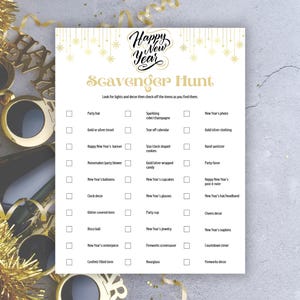 New Year's Scavenger Hunt Game, Printable Treasure Hunt Game, New Year ...