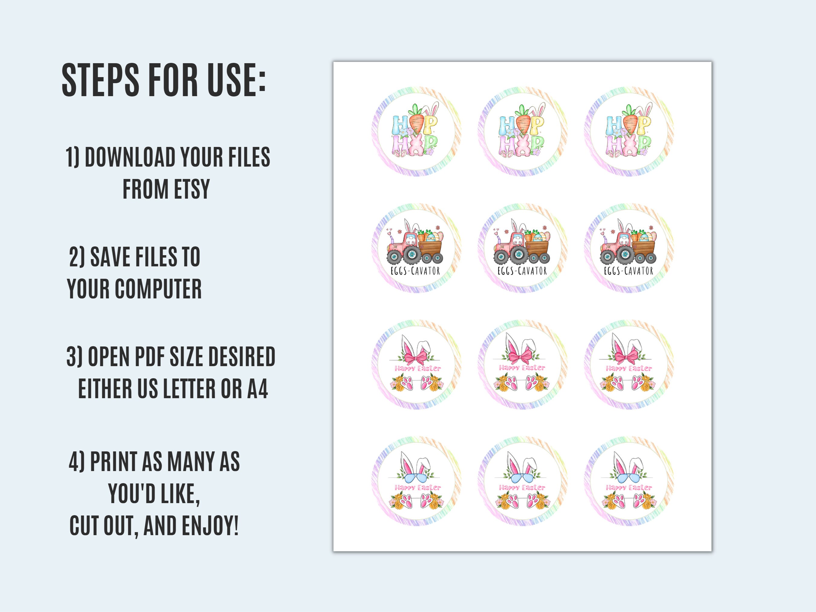 Easter Cupcake Toppers, Printable Cupcake Toppers, Easter Cupcakes ...