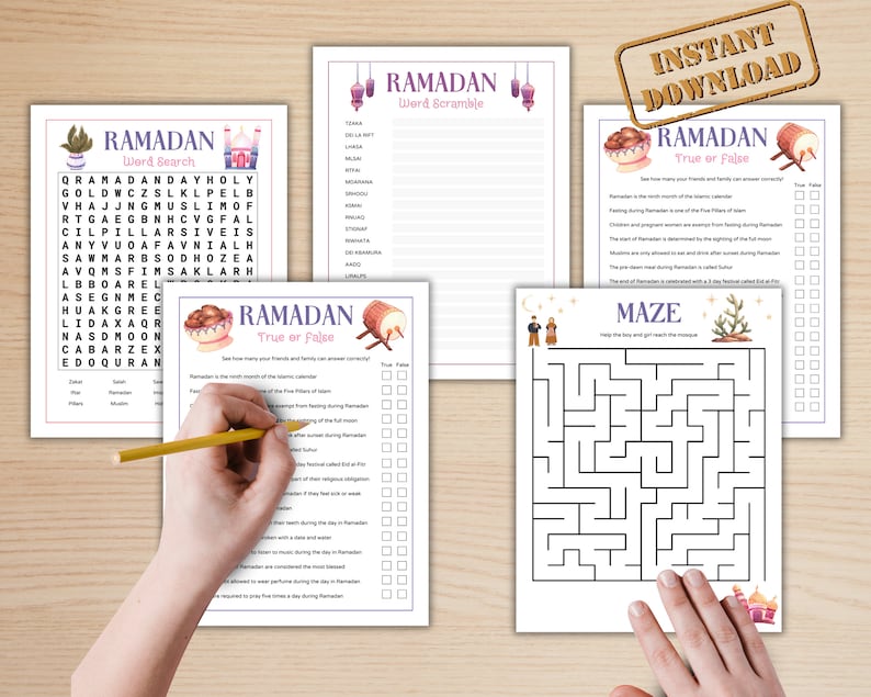 Ramadan Activity Bundle, Printable Ramadan Activities for Kids, EID ...