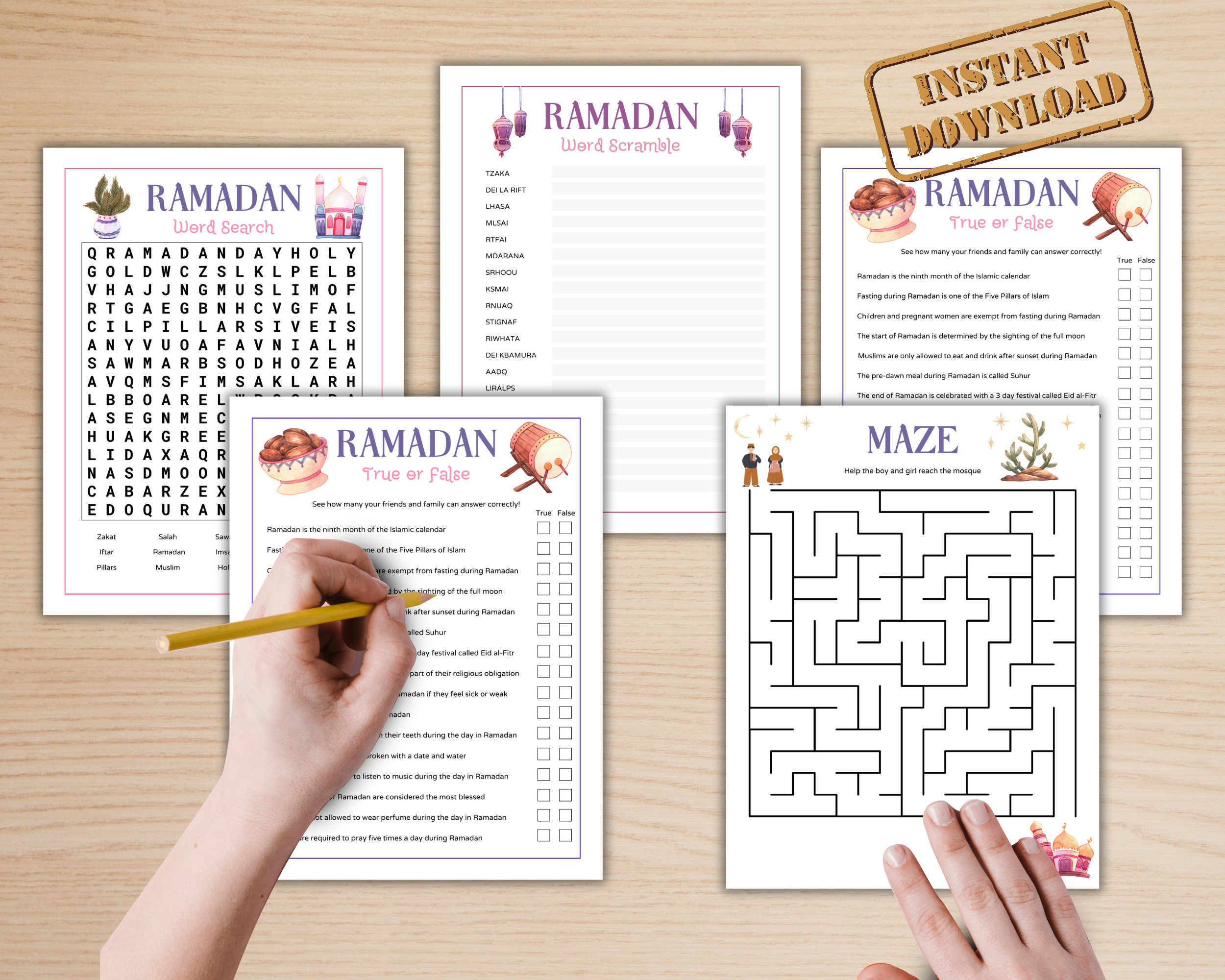 Ramadan Activity Bundle, Printable Ramadan Activities for Kids, EID ...