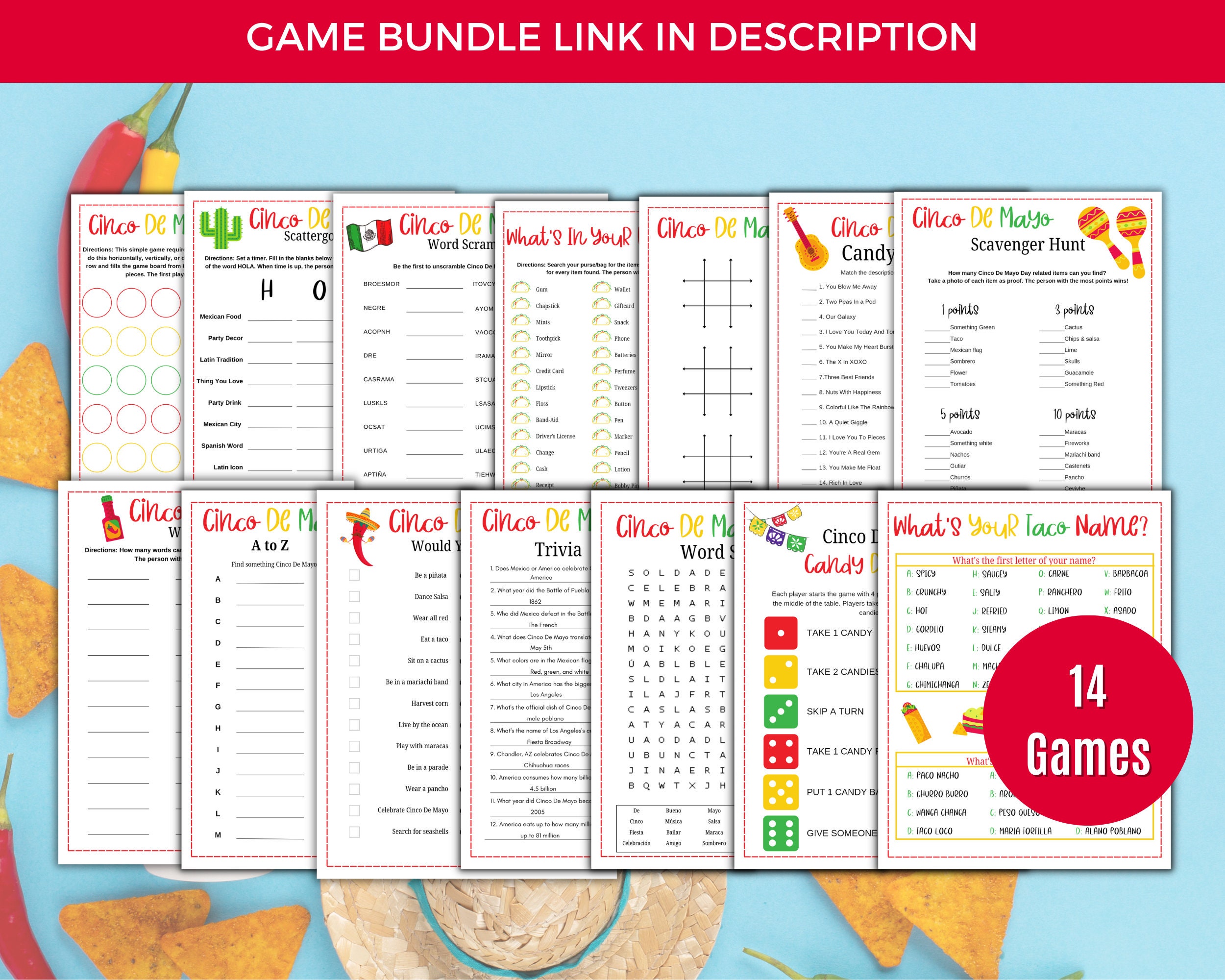 Cinco De Mayo Trivia Game, Printable Cinco De Mayo Activity, Cinco De ...