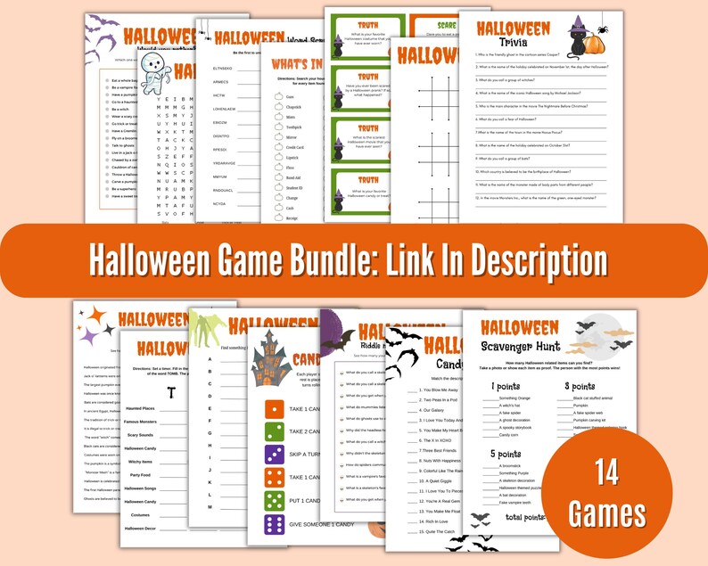 Halloween Word Scramble Game, Halloween Game Night, Halloween Printable ...