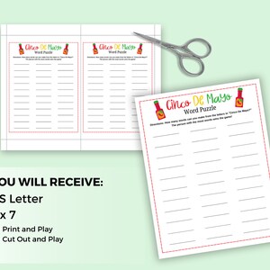 Cinco De Mayo Word Puzzle Game, Printable Cinco De Mayo Activity, Cinco ...