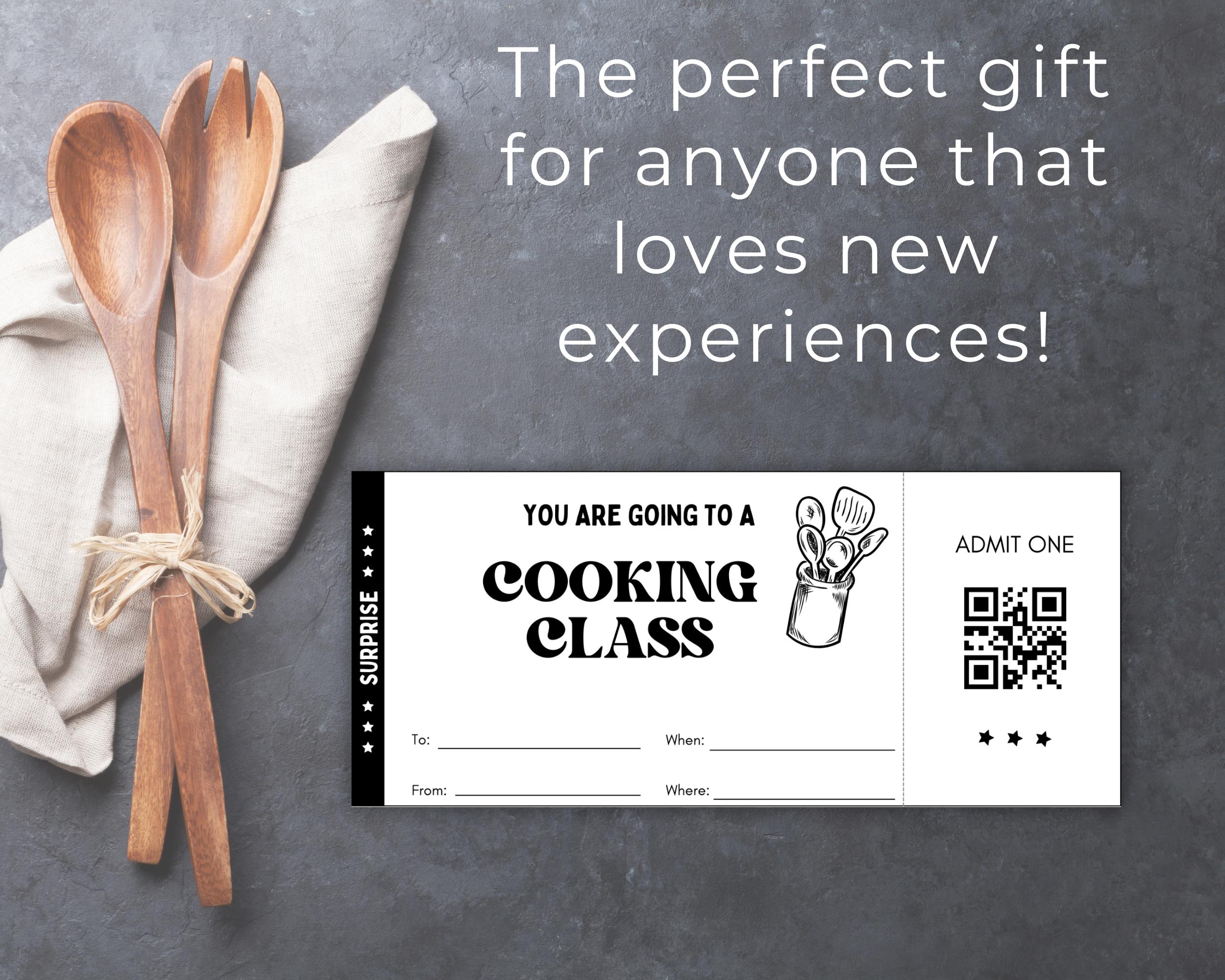 Editable Cooking Class Ticket Template, Printable Gift Coupon, Gift Voucher, Surprise Gift ...
