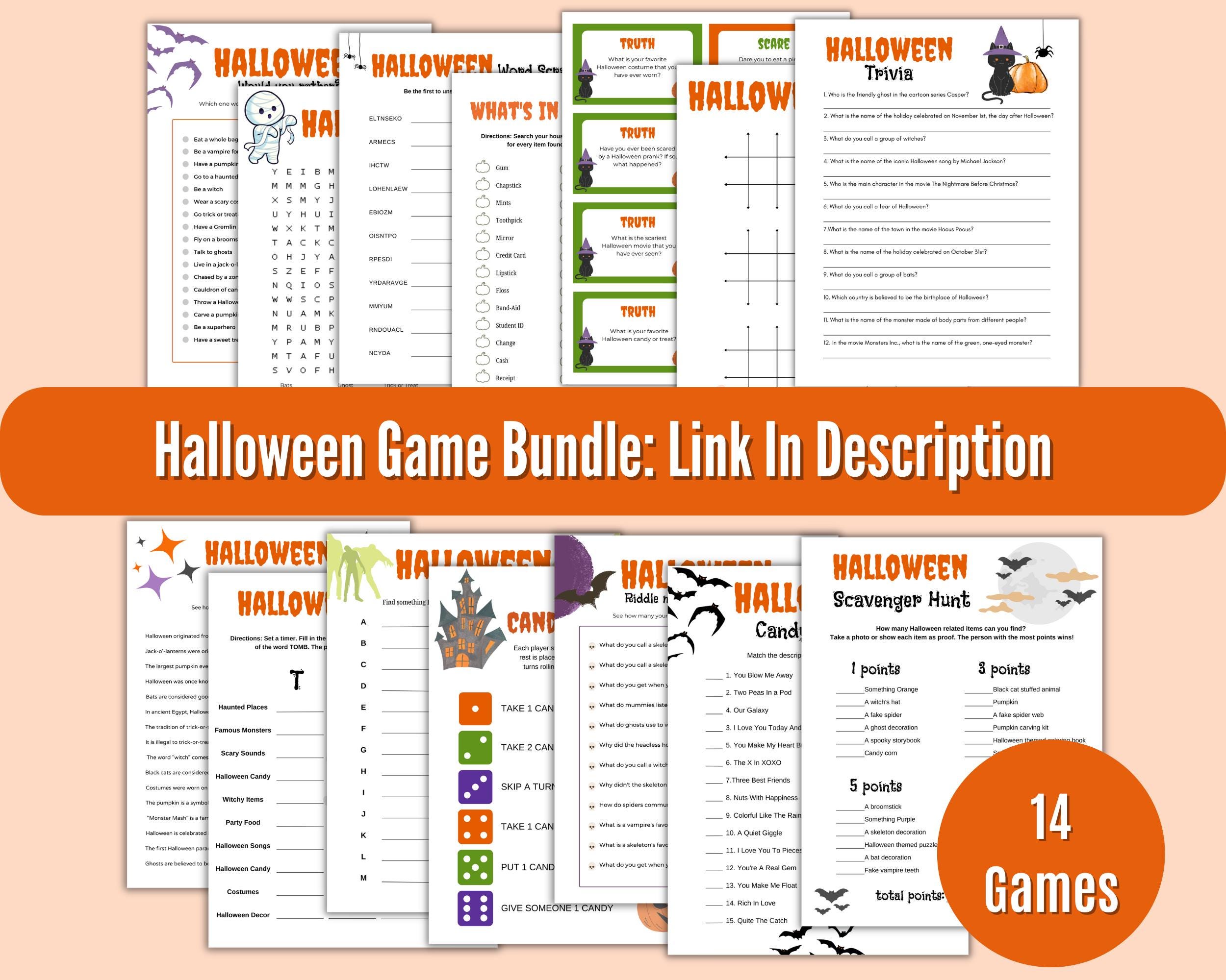 Halloween True or False Game, Printable Fact or Fiction Game, Halloween ...