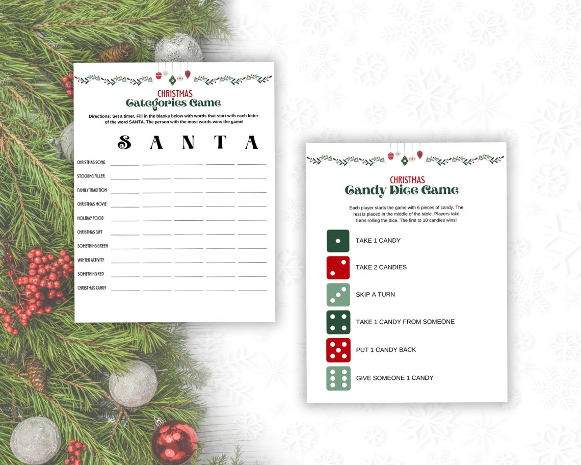 Christmas Party Game Bundle, Printable Holiday Party Games, Group Game ...