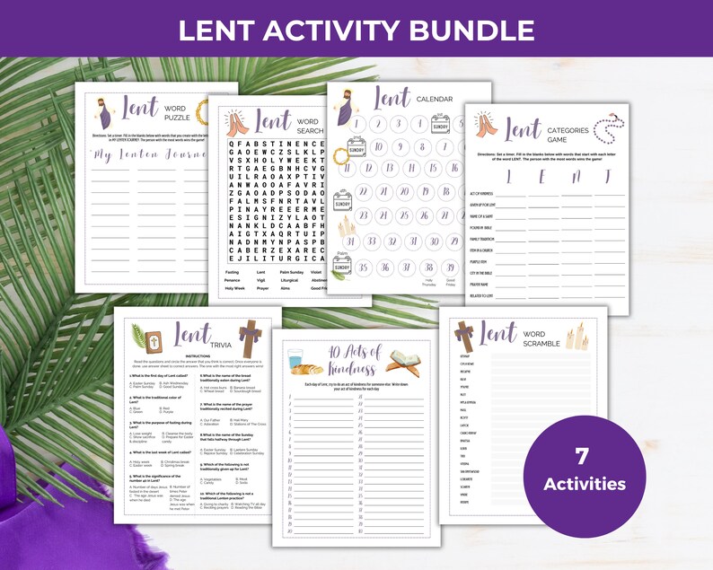 Lent Activity Bundle, Printable Lenten Party Games, Easter Activities ...