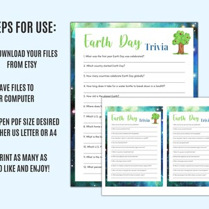 Earth Day Trivia Game, Printable Earth Day Trivia Game for Kids ...