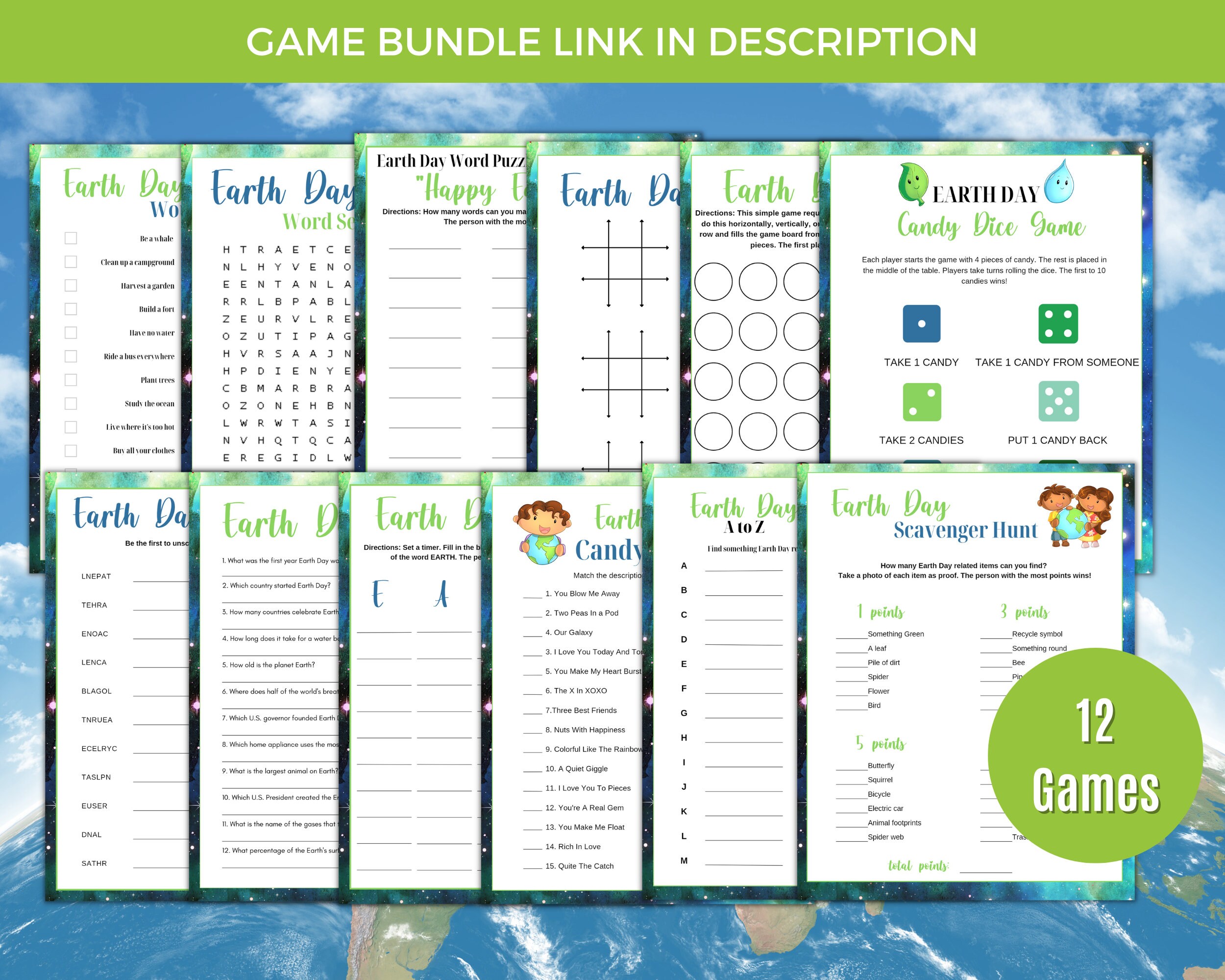 Earth Day Tic Tac Toe Game, Printable Earth Day Tic Tac Toe Activity ...
