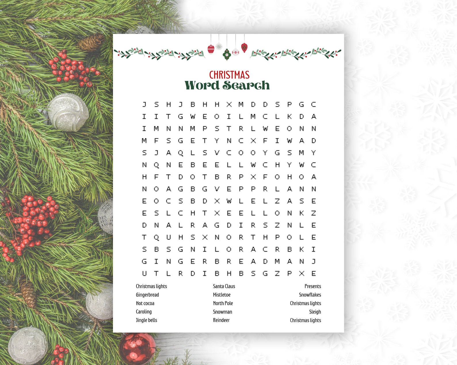Christmas Word Search Game, Printable Christmas Word Search, Christmas ...