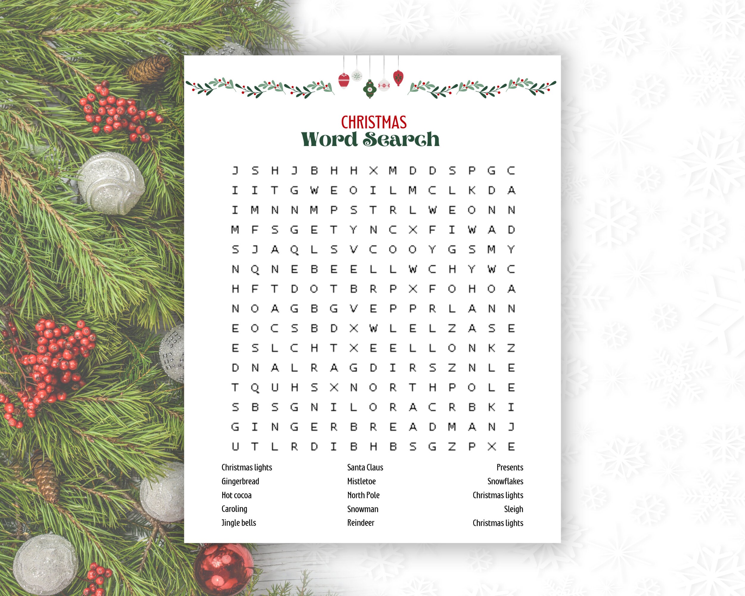 Christmas Word Search Game, Printable Christmas Word Search, Christmas ...