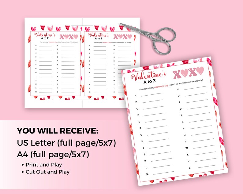 Valentine's Day Word Search Game, Printable Valentine's Day Game ...