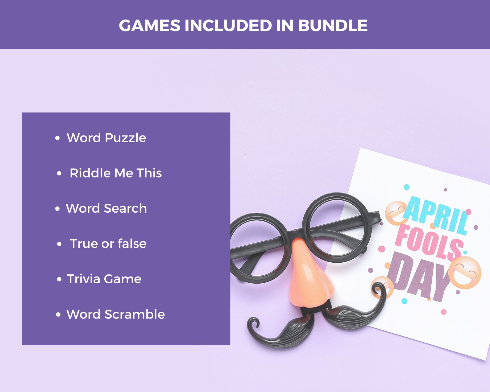 April Fools Day Game Bundle, Printable April Fools Day Activity Bundle ...