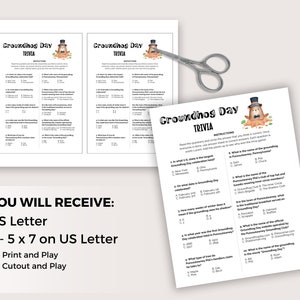 Groundhog Day Trivia Game, Printable Trivia Game, Groundhog Day Party ...