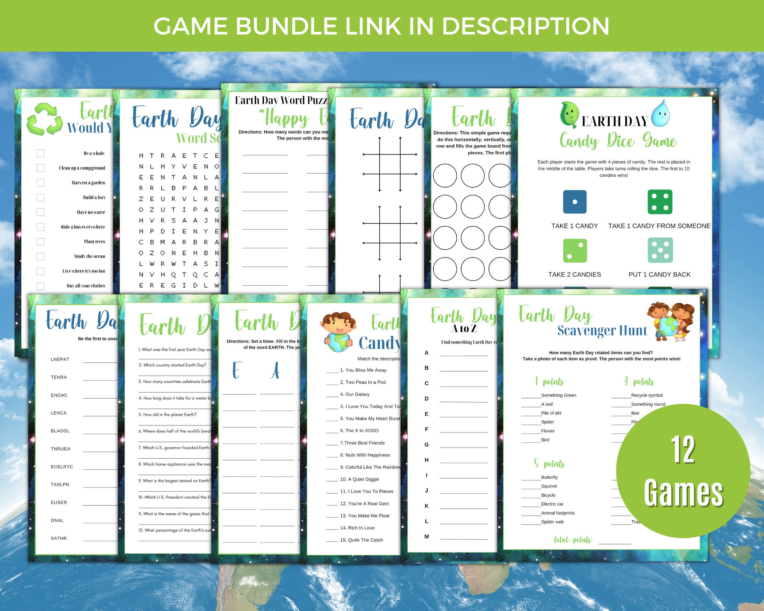 Earth Day A to Z Game, Printable Earth Day A to Z Activity, Earth Day ...