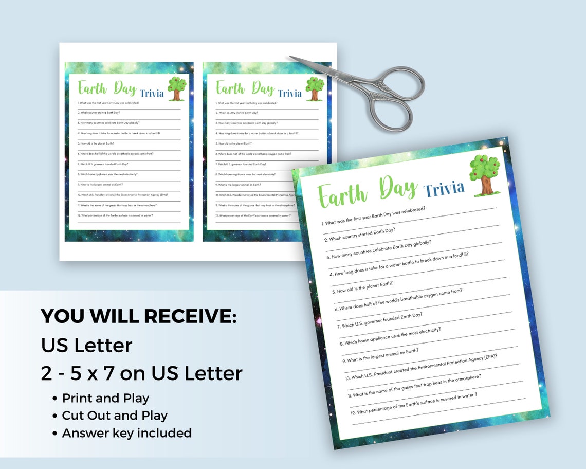 Earth Day Trivia Game, Printable Earth Day Trivia Activity, Classroom ...