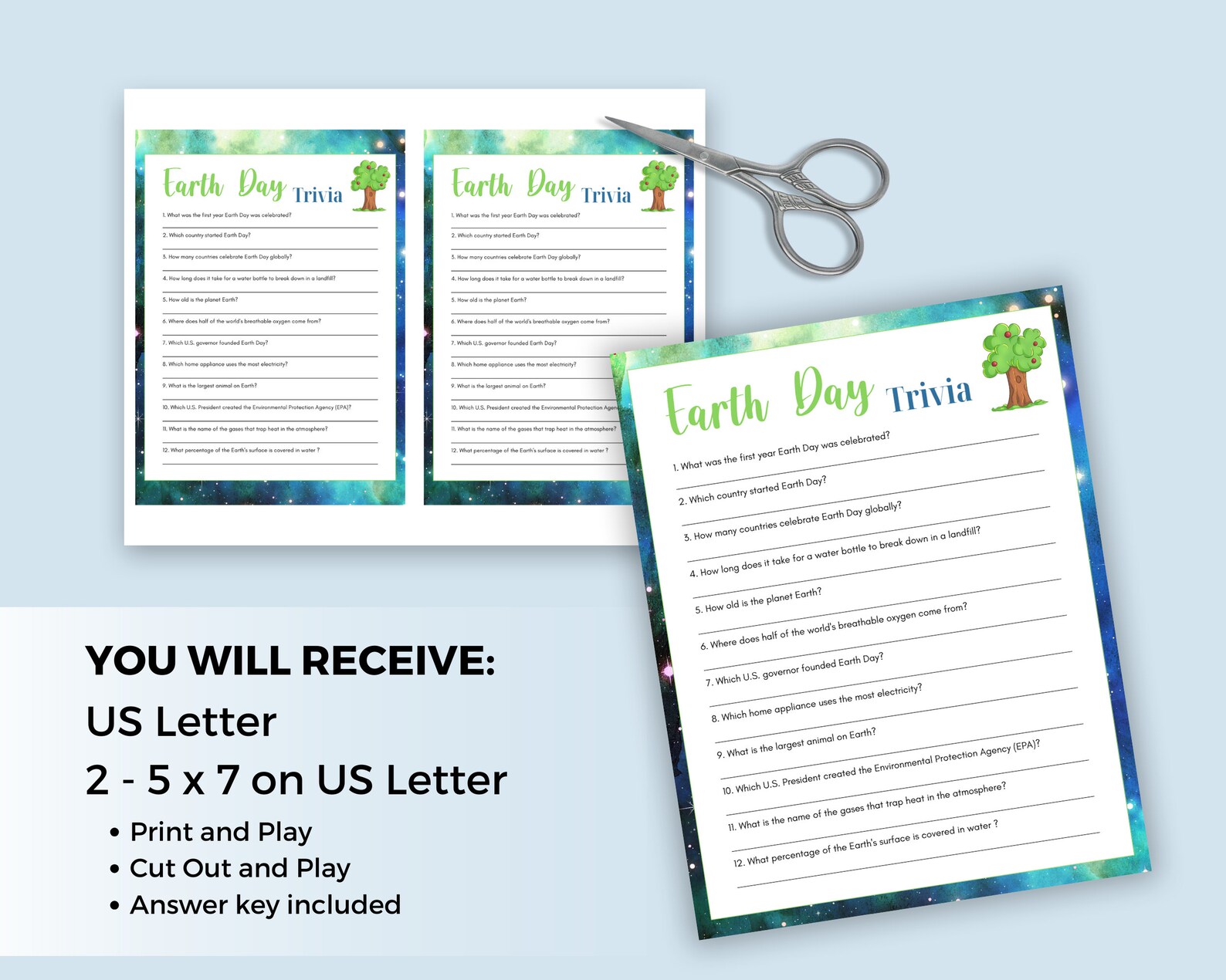 Earth Day Trivia Game, Printable Earth Day Trivia Activity, Classroom ...