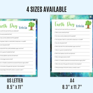 Earth Day Trivia Game, Printable Earth Day Trivia Game for Kids ...