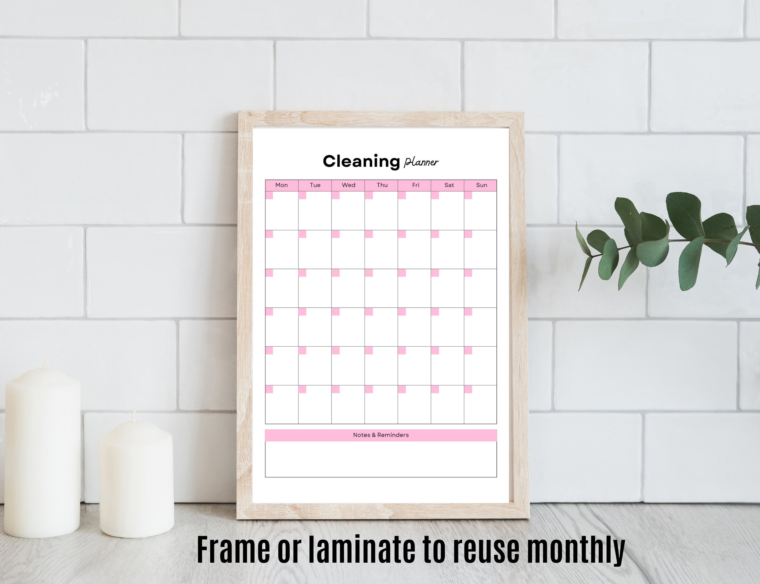 Printable Cleaning Calendar, Monthly Cleaning Calendar, Cleaning ...