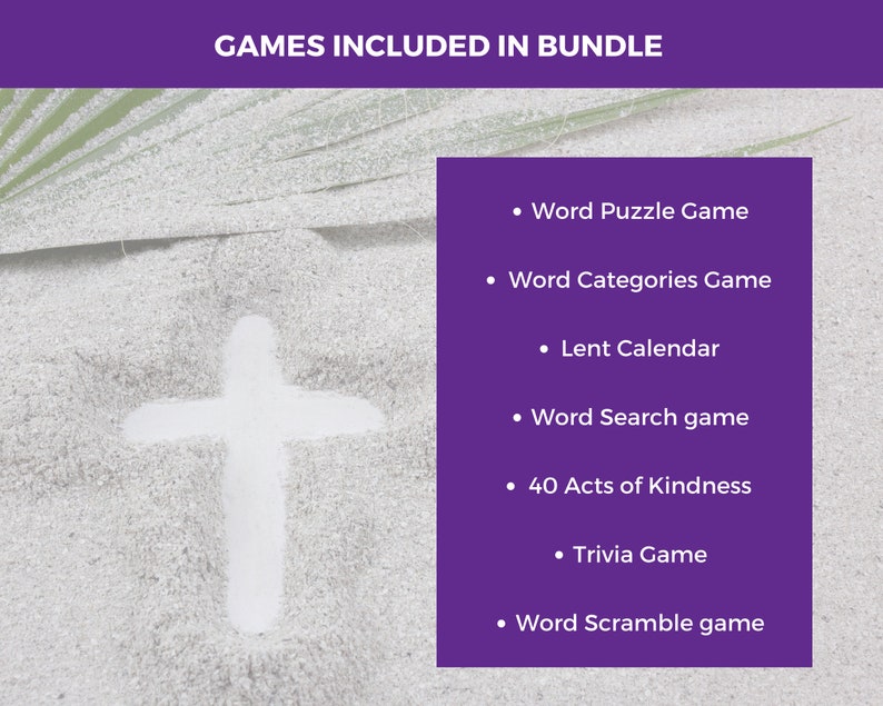 Lent Activity Bundle, Printable Lenten Party Games, Easter Activities ...